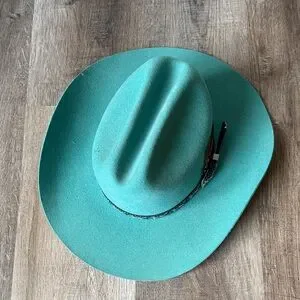 Accessories | Teal Womens Felt Western Hat With Decorative Band And ...